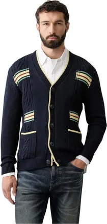 Benetton Cardigan - Homme - Pulls - Bleu - Taille: M