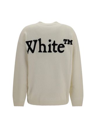 Off-white Womens Bookish Shared Crewneck Sweater Ivory Black