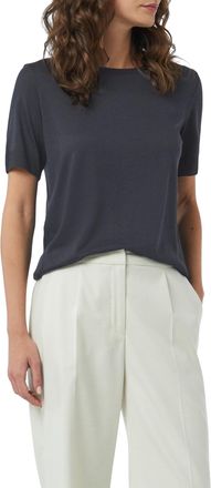 Comma T-Shirt aus Strickjersey mit Rippdetails