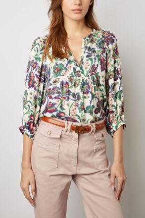 Gerard Darel Blouse imprim&eacute;e jacquard - ABELL - Ecru