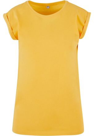 Build Your Brand Damen T-Shirt Ladies Extended Shoulder Tee, lang geschnittenes T-Shirt f&uuml;r Frauen, Baumwolle, Dimyellow, 5XL
