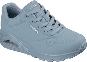 Skechers Sneaker SKECHERS Street Uno - Stand on Air, Damen, Gr. 35, blaugrau, Lederimitat, unifarben, Schuhe Sneaker, Freizeitschuh, Halbschuh, Schn&uuml;rschuh mit