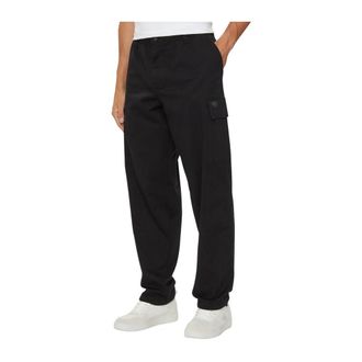 Calvin Klein Schwarze Twill Straight Leg Hose - - Trousers - Herren - Schwarzk - W32