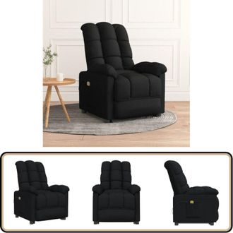 vidaXL Massagesessel Schwarz Stoff - Massage Stuhl - Relaxsessel - Massagesessel - Elektrischer Massagestuhl - Ergonomischer Sessel