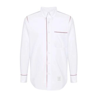 Thom Browne Wei&szlig;es Oxford-Hemd mit gestreiftem Rand - - Shirts - Herren - Wei&szlig; - S