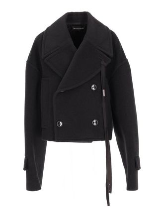 Ann Demeulemeester Manteau Court - Noir