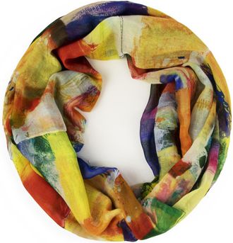 Glamexx24 Loop Schlauchschal f&uuml;r Damen, Farbverlauf Sommer Loop Rundschal Leichter Verlauf Regenbogen Sommerlicher Schal