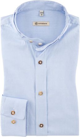 Gottseidank Unifarbenes Trachtenhemd mit Fischgrät-Webmuster in