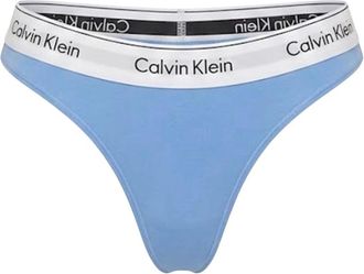 Calvin Klein Femme, Sous-v&ecirc;tements, Bleu, Taille: 38 FR Icon Cotton Modal Thong