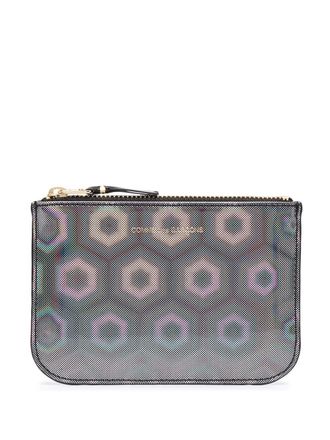 Comme Des Garçons portefeuille zippé à motif géométrique - Noir