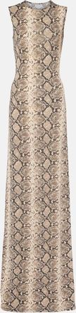 Marine Serre Bedrucktes Maxikleid All Over Moon