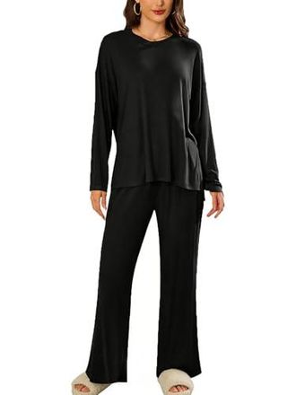 SHEKINI Ensemble Surv&ecirc;tement Femme 2 Pi&egrave;ces Loungewear &Eacute;l&eacute;gant Pyjama Manche Longue Pantalon Tenue D&eacute;contract&eacute; avec poches Hiver Pyjama Outfit Tracksuit Set