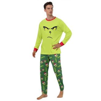 Generic Le Grinch Pyjama Noel Famille De Grinch Couple Noël Pull Coton Femme Hiver Garcon Deguisement Enfant Costume Adulte Chaud Et Doux Assorti Homme Bebe T