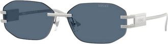 Versace Femme, Accessoires, Gris, Taille: 58 MM Lunettes de soleil ovales sans monture