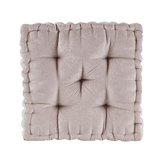 INTELLIGENT DESIGN Bodenkissen, quadratisch, Chenille, getuftet, mit gewelltem Rand Azza Hypoallergenes Bank-/Stuhlkissen, Blush, 20 W x 20 L x 5 H