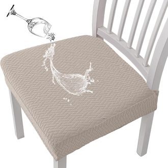 Generic Stretchbare & wasserdichte Sitzbezüge Für Stühle- Aus Strapazierfähigem Jacquard-Stoff, Abnehmbar Und Maschinenwaschbar Für Küche, Esszimmer & Events(