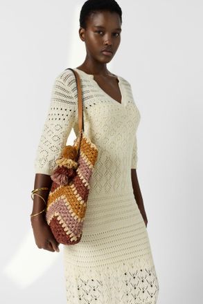 Gerard Darel Robe longue en crochet - RIANA - Ecru