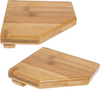 Garneck 2 Stück Eckwandregal Bambus Schwebend Ohne Bohren Platzsparend Für Bad Küche Wohnzimmer