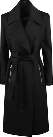 Patrizia Pepe Manteau Ceintur&eacute; - Femme - Manteaux - Noir - Taille: 42 FR