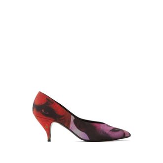 Versace Femme, Chaussures, Multicolore, Taille: 37 EU Face Print Pointed Toe Pump