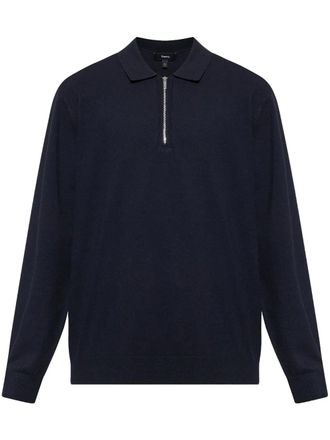 Theory polo à col zippé - Bleu