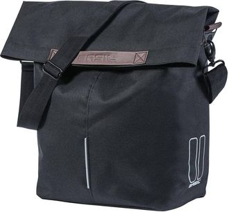 Basil City Fahrradshopper - reflektierende Fahrradtasche hinten - für Gepäckträger - 14-16 L - Schwarz