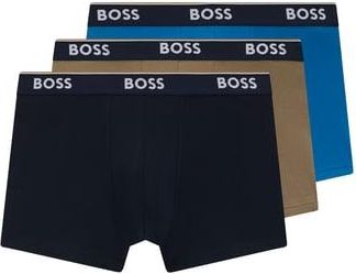 HUGO BOSS Lot de 3 boxers unis en coton m&eacute;lang&eacute;
