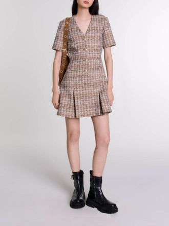 Maje Kurzes Kleid Aus Tweed - Braun - Gr&ouml;&szlig;e 32 - Maje