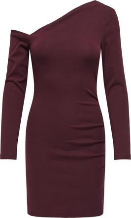 Only Damen Onlvilla L/S Assymetric Dress Cs JRS, Cabernet, Medium
