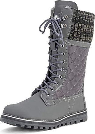 Polar r Femmes Neige Durable Thermique Hiver Warm Imperméable Mi-Mollet Bottes - Gris - UK9/EU42 - YC0378