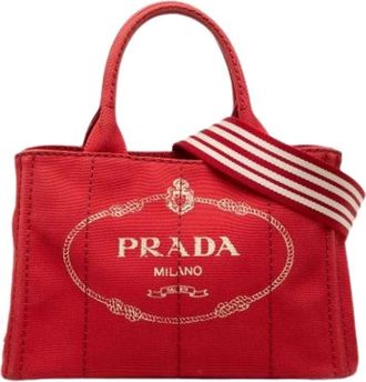 Prada Pre-owned Canvas Satchel - - Pre-owned - Damen - Rot - ONE SIZE