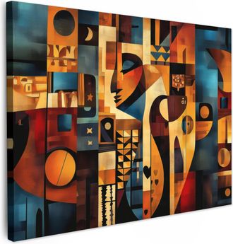 MuchoWow &copy; Wandbilder 80x60 cm Schlafzimmer Home Deko Wohnung Bild Wohnzimmer Fotoleinwand Wand Bilder Leinwand Wall Decor Figuren - Abstrakt - Symbole