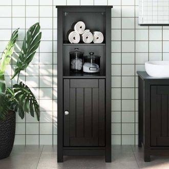 vidaXL Armoire de salle de bain berg noir 40x34x110 cm pin massif Vidaxl