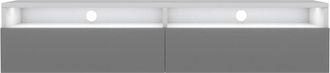 Selsey Selsey REDNAW - TV-Schrank / TV-Board stehend / h&auml;ngend, 140 cm breit (Wei&szlig; Matt / Grau Hochglanz mit LED)
