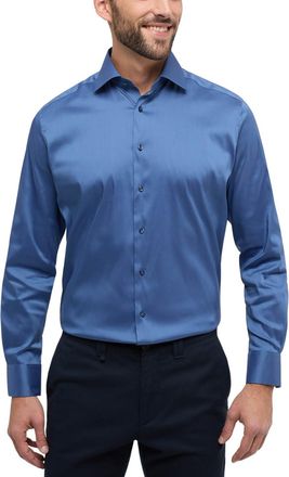 Eterna Modern Fit Performence Hemd Langarm New Kent Stretch Rauchblau Größe 45