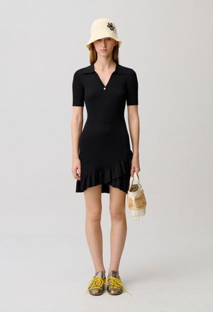 Claudie Pierlot Strickkleid mit Hemdkragen