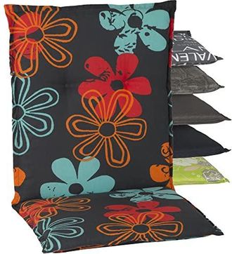 Beo Sitzkissen Gartenstuhlauflage Niedriglehner Serie Barcelona M803 Blumenprint anthrazit