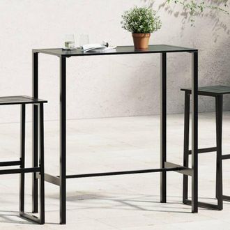 vidaXL Bartisch Schwarz 100x50x110 cm Pulverbeschichteter Stahl vidaXL