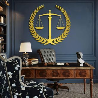 Generic Moderne minimalistische Wanddekoration aus Metall: Waage der Gerechtigkeit, Wanddekoration f&uuml;r Anw&auml;lte, Wanddekoration f&uuml;r Anwaltskanzleien, Geschenke