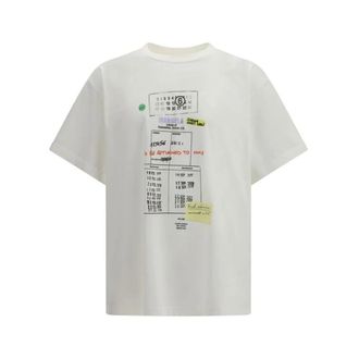 Maison Margiela Homme, Tops, Blanc, Taille: S T-shirt classique en coton