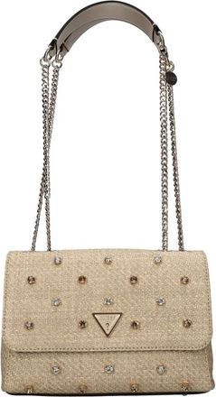 Guess Femme, Sacs, Beige, Taille: ONE Size Giully II Sac Convertible en Raphia et Strass