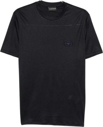 Emporio Armani Homme, Tops, Noir, Taille: XL T-shirt &agrave; col rond avec logo