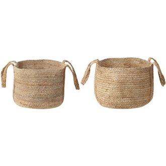 Beliani Beliani - Set aus 2 Aufbewahrungsk&ouml;rben Natur Jute 38 cm Beh&auml;lter Boho