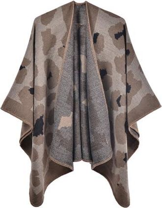 Generic Poncho Femme Hiver Chaud Chale Femme Hiver Chaud Cape Femme Effet enveloppant Ch&acirc;le Ouvert Tricot &Eacute;pais Tr&egrave;s Pour Ext&eacute;rieur Automne