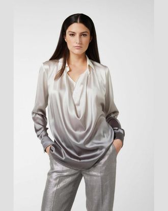 van Laack Bluse mit Wasserfallausschnitt