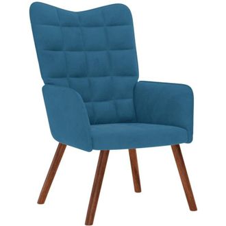 vidaXL Relaxsessel Blau Samt - Vidaxl