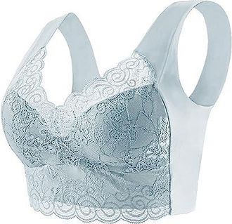 Generic Soutien-gorge 2026 pour femme, grande taille, dos fronc&eacute;, sans anneau en acier, sous-v&ecirc;tement de poitrine envelopp&eacute; de dentelle, gilet de sommeil fixe