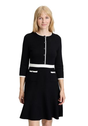 Vera Mont Damen 6721/4993 Kleid, Black/Cream, L