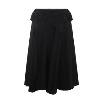 Maison Margiela Femme, Jupes, Noir, Taille: 36 FR Jupe Midi Noire avec D&eacute;tails Uniques