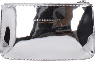 Maison Margiela Mm6 Womens Pochette en cuir argent&eacute;